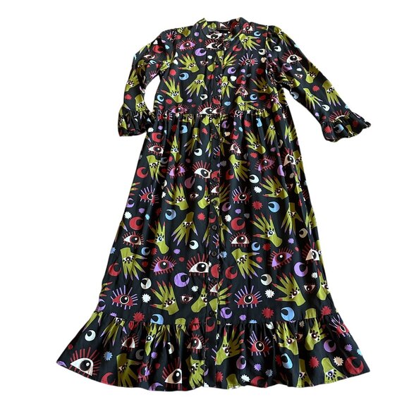 Nooworks | Dresses | Nooworks Colorful Eye Print Maxi Dress | Poshmark